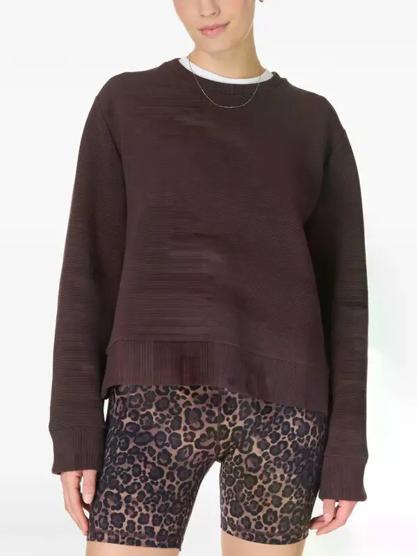 Sweaty Betty Peaceful Ribbed-knit Sweatshirt - Brown
