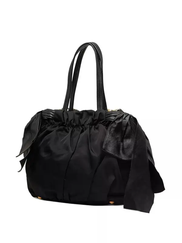 Prada Tessuto Python Print Bow Satchel