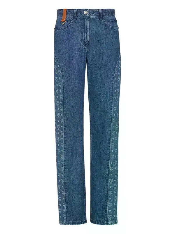 Mcm Monogram Jacquard Jeans - Blue