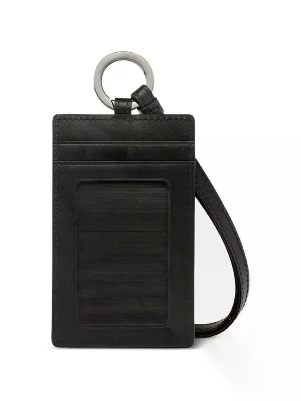 Mcm Embossed-monogram Lanyard Card Holder - Black