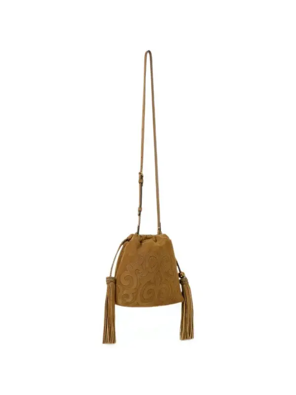 Etro Mini Suede Kalispera Bag With Tassels And Patch