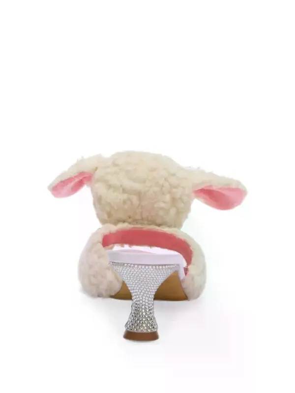 Moschino Teddy-bear Crystal-embellished Mules