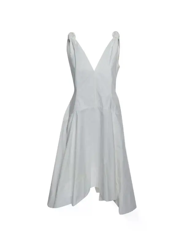 Bottega Veneta V-neck Knotted Midi Dress - White
