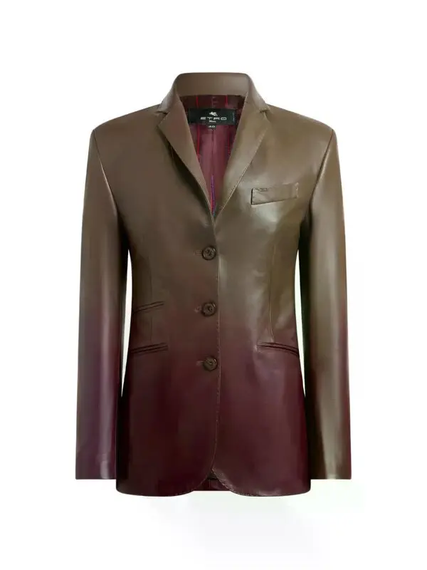 Etro Single-breasted Degradé Leather Jacket
