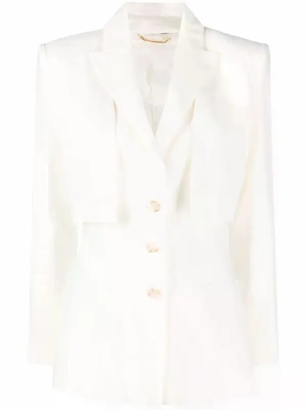 Alberta Ferretti Detachable-panel Peak-lapel Blazer - Neutrals