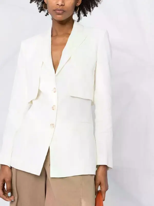 Alberta Ferretti Detachable-panel Peak-lapel Blazer