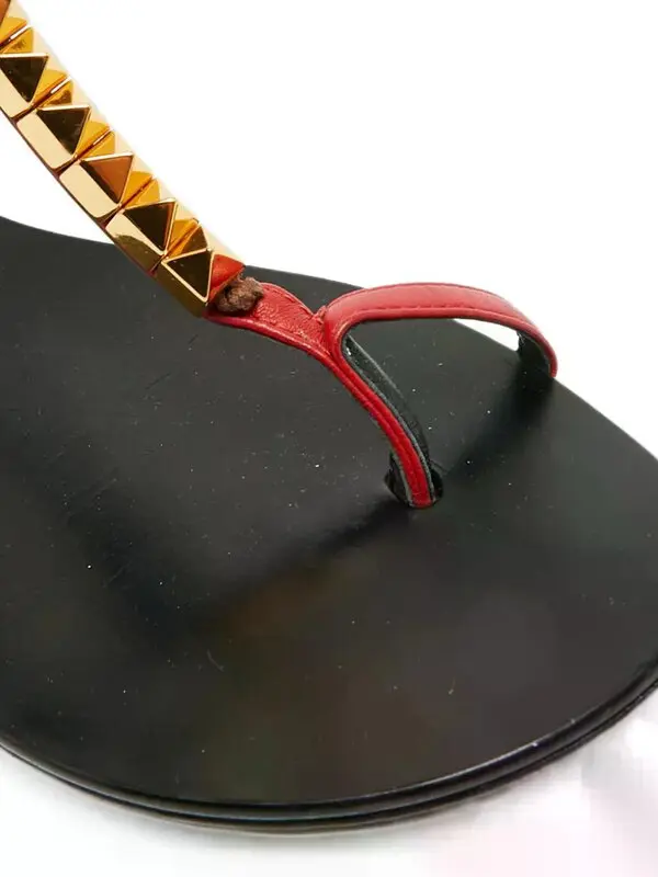 GIUSEPPE ZANOTTI Embellished Leather Flat Sandals