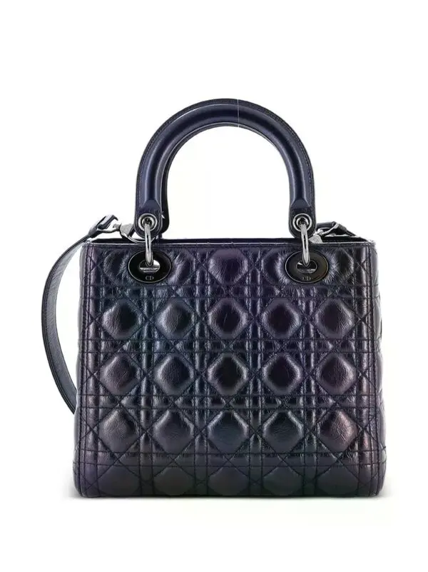 Dior Lady Macrocannage Crinkled Calfskin Satchel