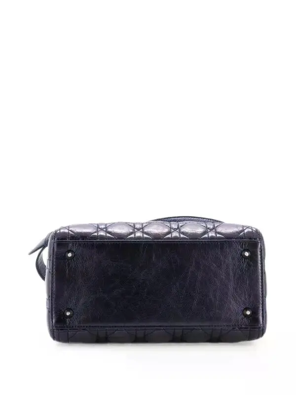 Dior Lady Macrocannage Crinkled Calfskin Satchel