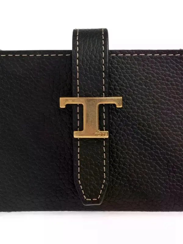TOD'S T Timeless Pebbled-leather Wallet - Black