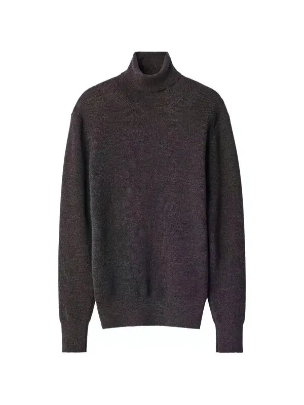 LEMAIRE Lemiare Stand-collar Sweater In Mouliné Merino Wool - Brown