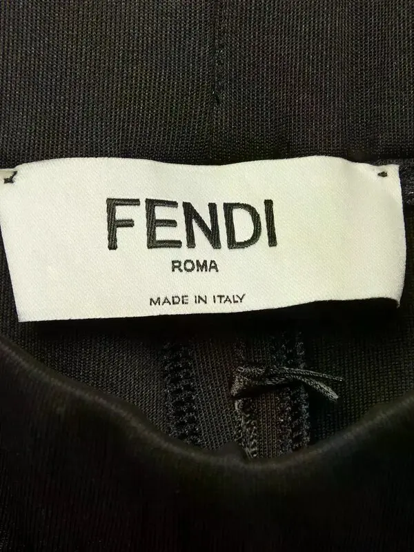 Fendi Jersey Logo Band Flared Trousers