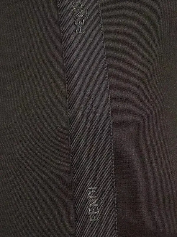 Fendi Jersey Logo Band Flared Trousers