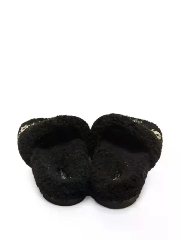 LOUIS VUITTON Paseo Monogram Shearling Slides