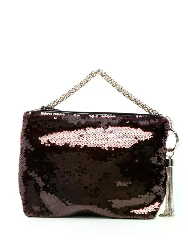 JIMMY CHOO Callie Sequin-embellished Clutch Bag - Red