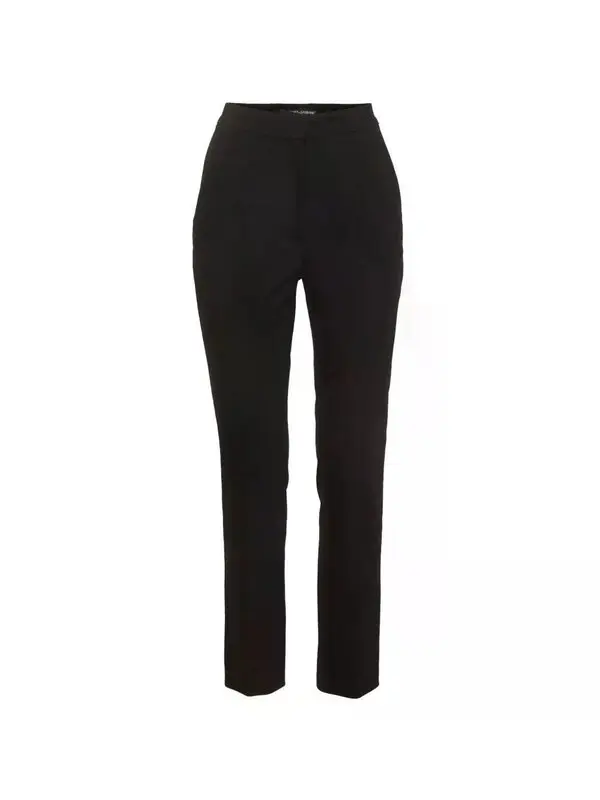 Dolce & Gabbana Canvas Texture Straight-leg Trousers - Black