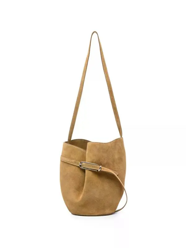 LIFFNER Belted Suede Bucket Bag - Neutrals