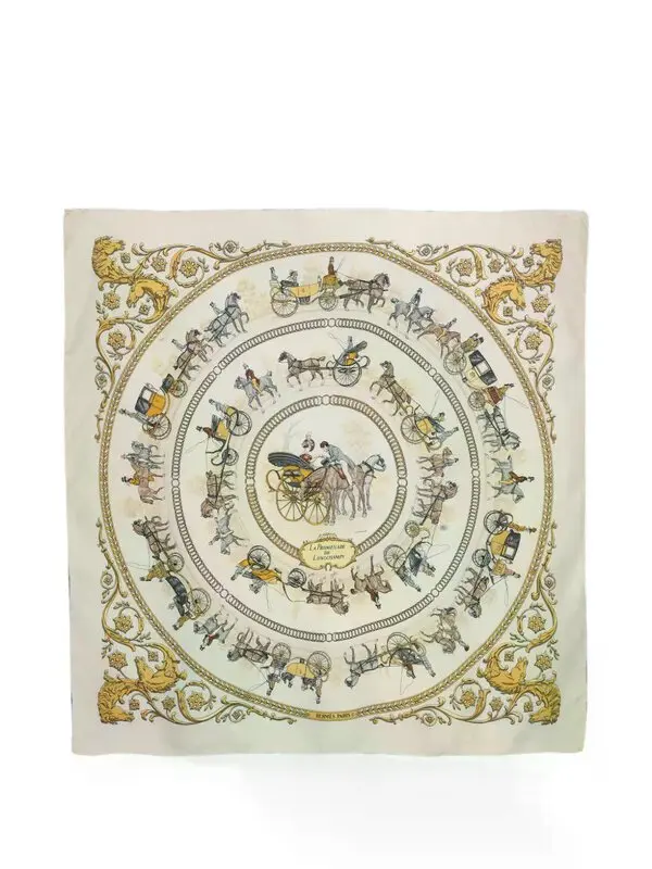 Hermès Equestrian Silk Scarf - Neutrals