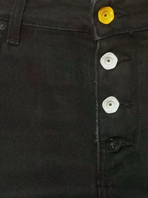 Off-White Slogan Print Straight Leg Jeans