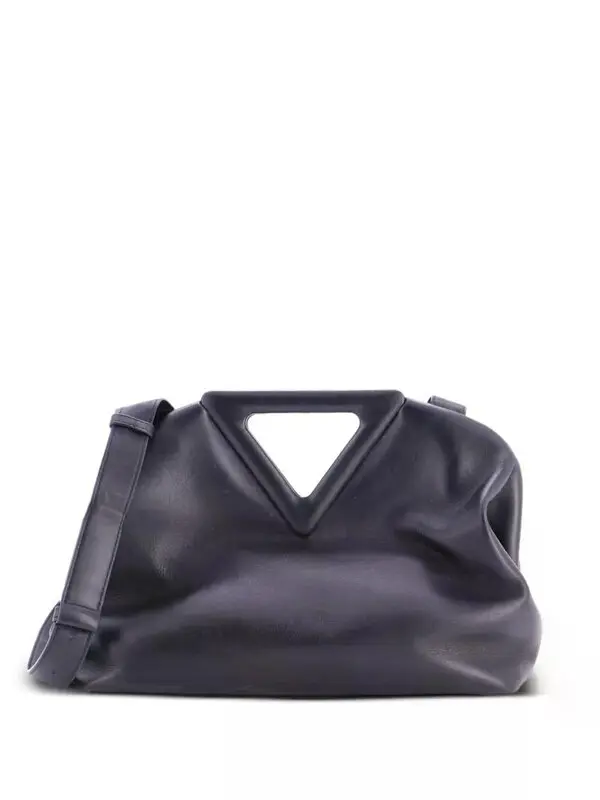 Bottega Veneta Point Leather Medium Shoulder Bag - Black