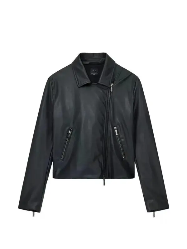 Emporio Armani Grained Texture Zip-fastening Jacket - Black