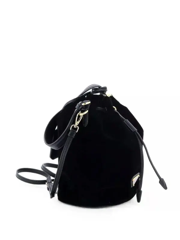 Prada Velvet Mini Bucket Satchel Top Handle Bag - Black