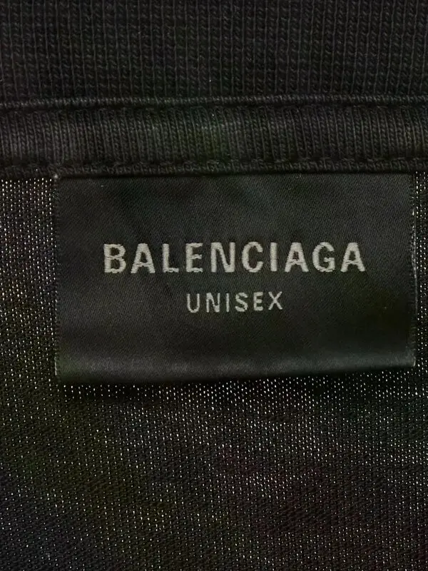 Balenciaga Distressed Logo Print Long Sleeve T-shirt