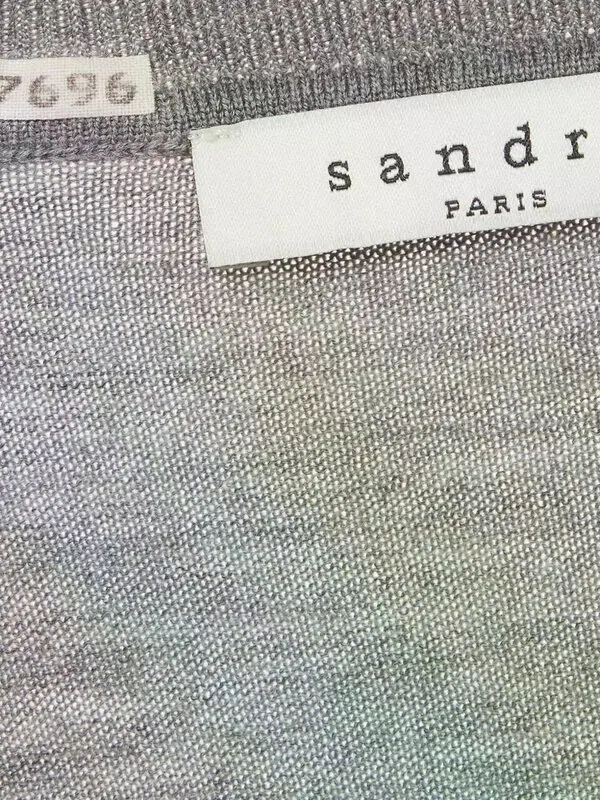 Sandro Fine Knit Lace Trim V-neck Sweater