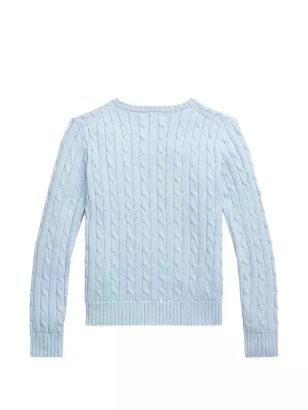 Polo Ralph Lauren Cable-knit Embroidered Logo Sweater - Blue