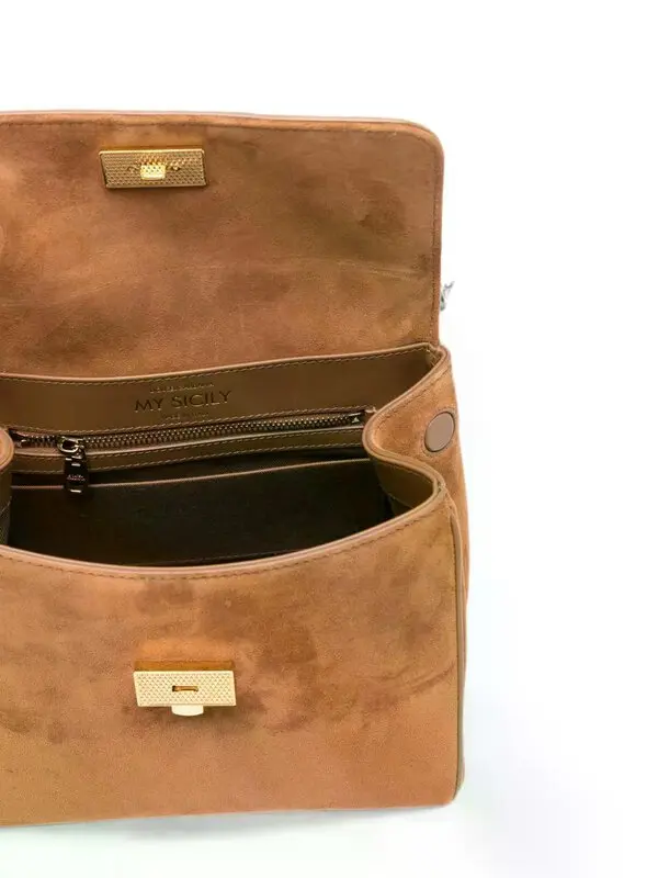 Dolce & Gabbana Sicily Logo Plaque Tote Bag - Brown