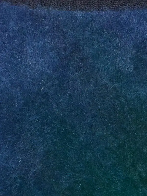 LOUIS VUITTON Faux Fur Detail Boat Neck Top