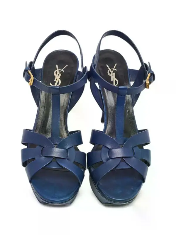 Saint Laurent Tribute Platform Sandals - Blue