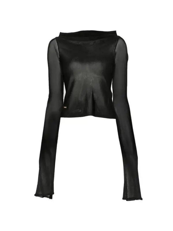 Cult Gaia Split-sleeve Cowl-neck Top - Black