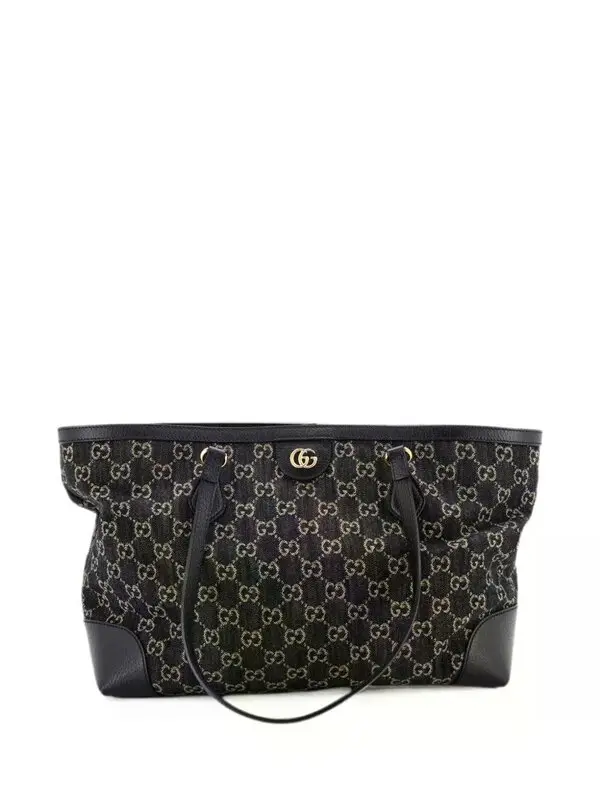 Gucci Ophidia Shopping Gg Denim Medium Tote Bag - Black