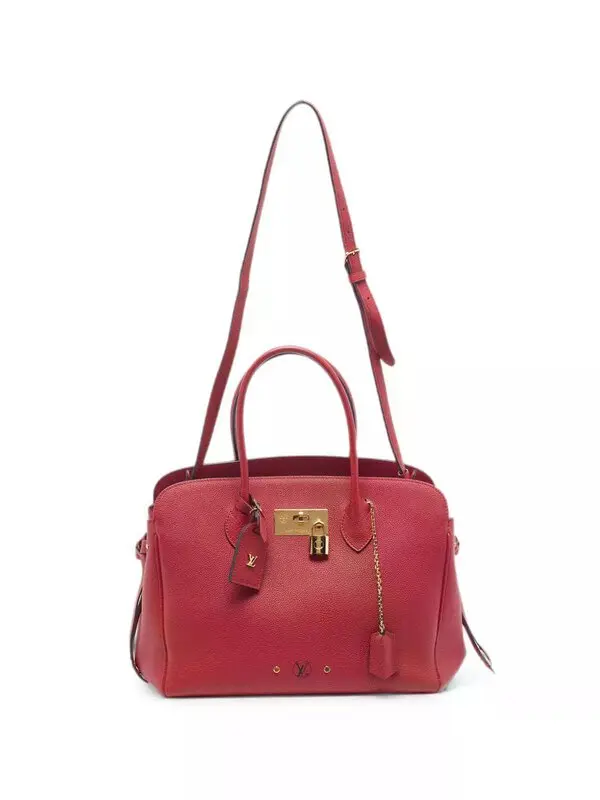LOUIS VUITTON Milla Grained Leather Tote Bag - Red