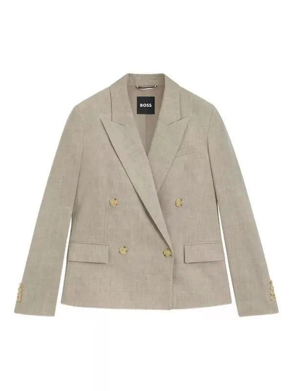 BOSS Double-breasted Wool Blazer With Peak Lapels