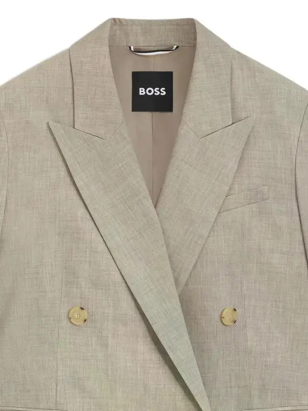 BOSS Double-breasted Wool Blazer With Peak Lapels