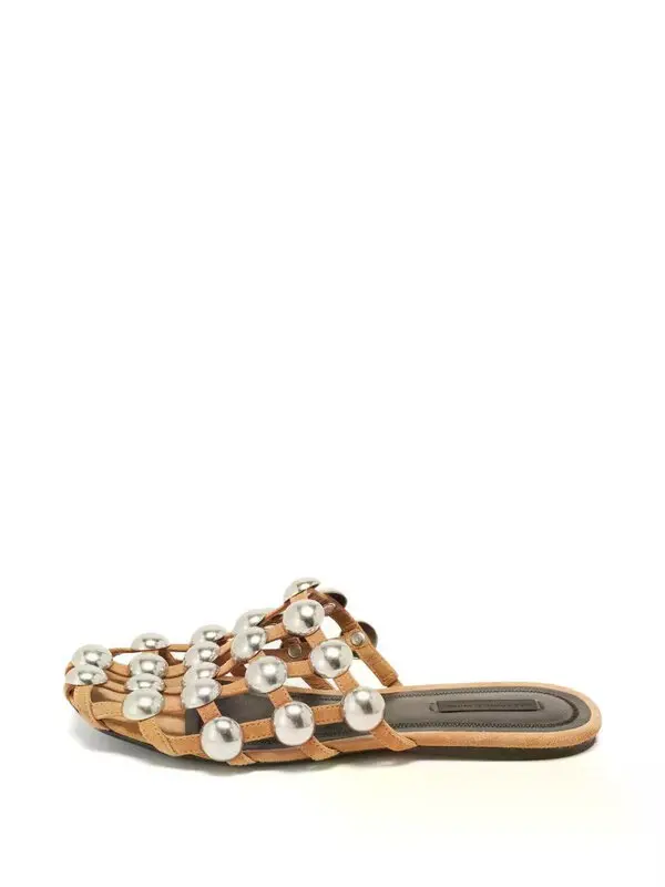 Alexander Wang Amelia Studded Mules - Neutrals