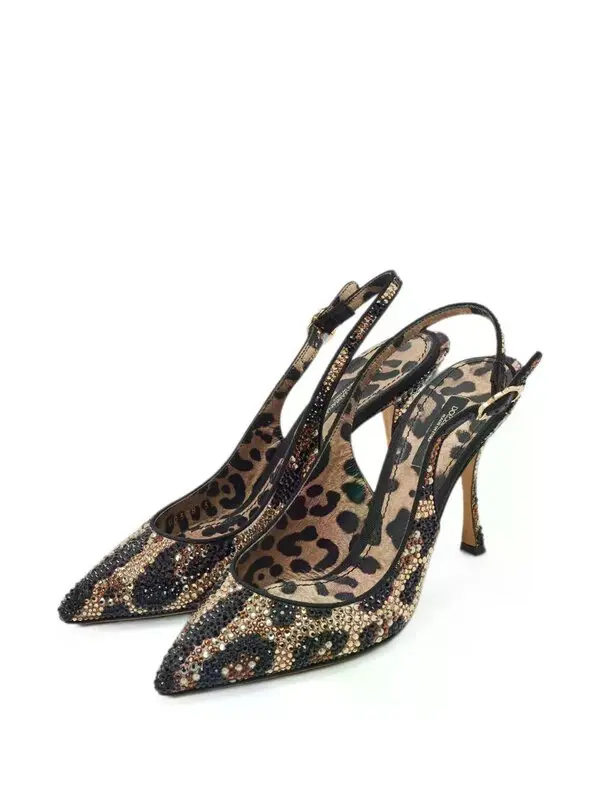 Dolce & Gabbana Leopard-print Crystal-embellished Stiletto Pumps