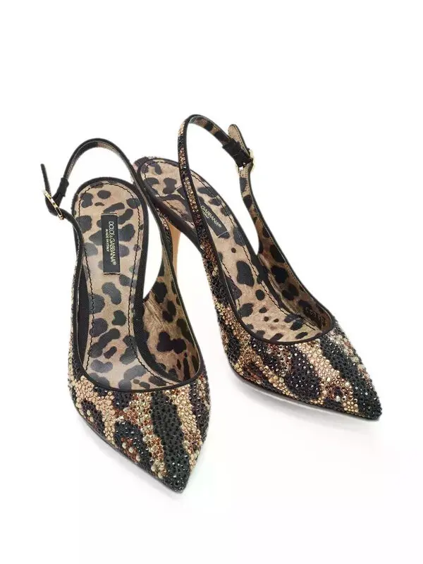 Dolce & Gabbana Leopard-print Crystal-embellished Stiletto Pumps
