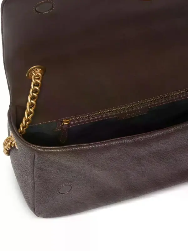Pinko Love Birds Leather Shoulder Bag - Brown