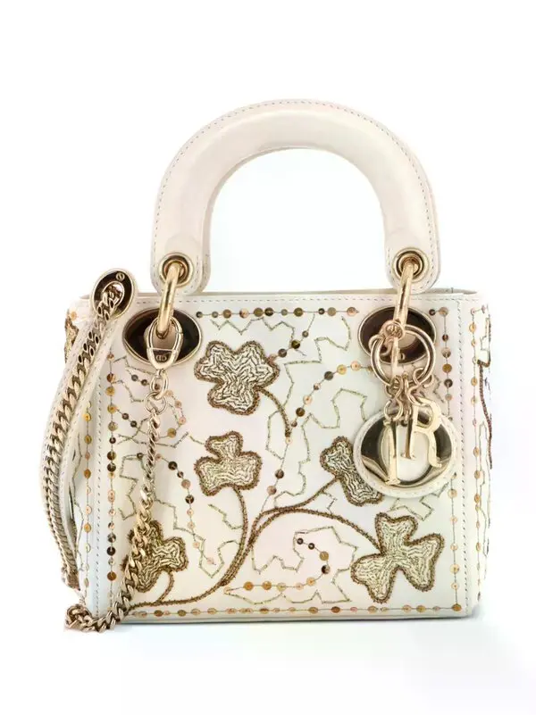 Dior Lady Embroidered Calfskin Mini Satchel - Multicolour