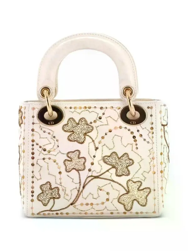 Dior Lady Embroidered Calfskin Mini Satchel - Multicolour