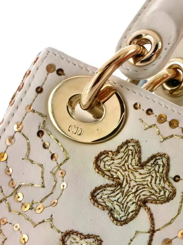 Dior Lady Embroidered Calfskin Mini Satchel - Multicolour