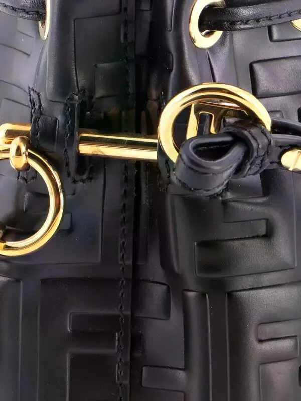 Fendi Mon Tresor Zucca Embossed Leather Mini Bucket Bag