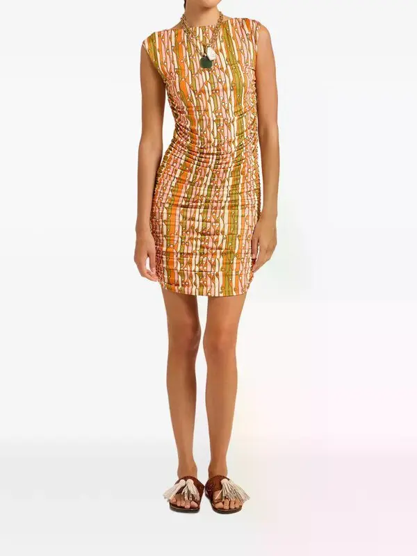 La DoubleJ Smarties Print Fluid Jersey Bandage Mini Dress