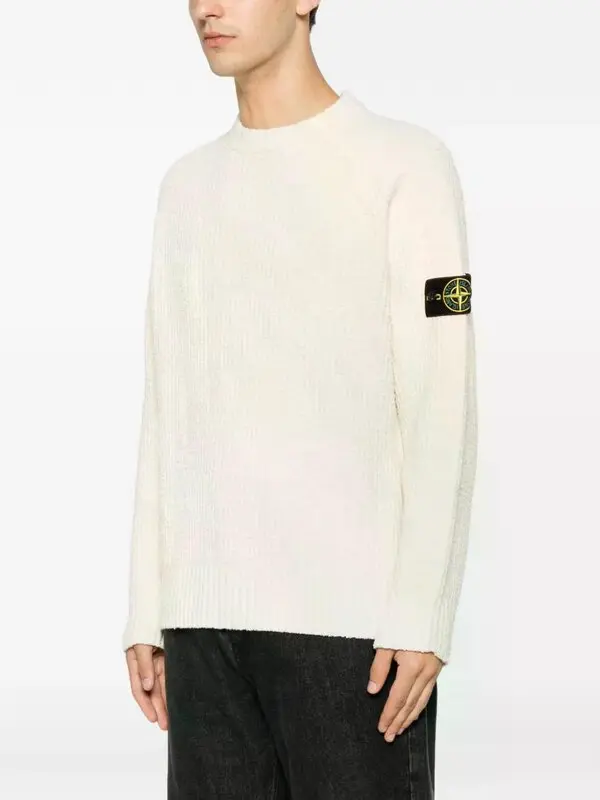Stone Island Crew Neck Long Sleeved Sweater - Neutrals