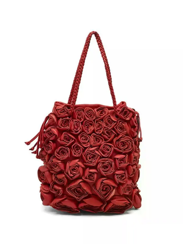 Valentino Garavani Tote Bag With Floral Appliqu - Red