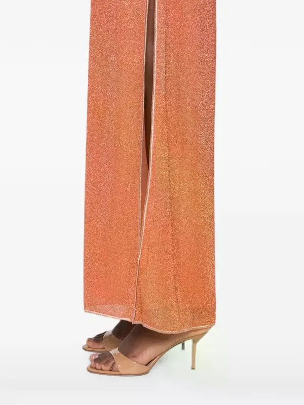 Oseree Lurex Maxi Dress With Cut-out Detail - Orange