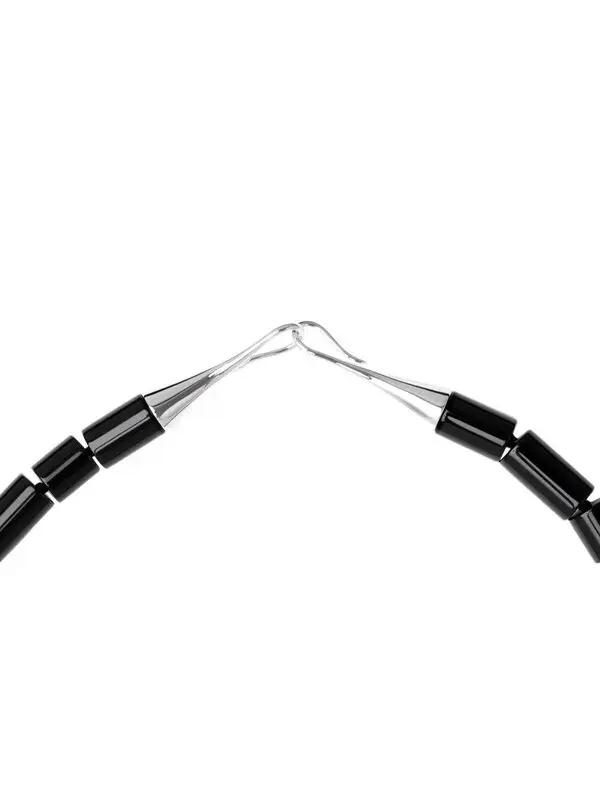 LIÉ STUDIO The Sadie Onyx Beaded Necklace - Silver